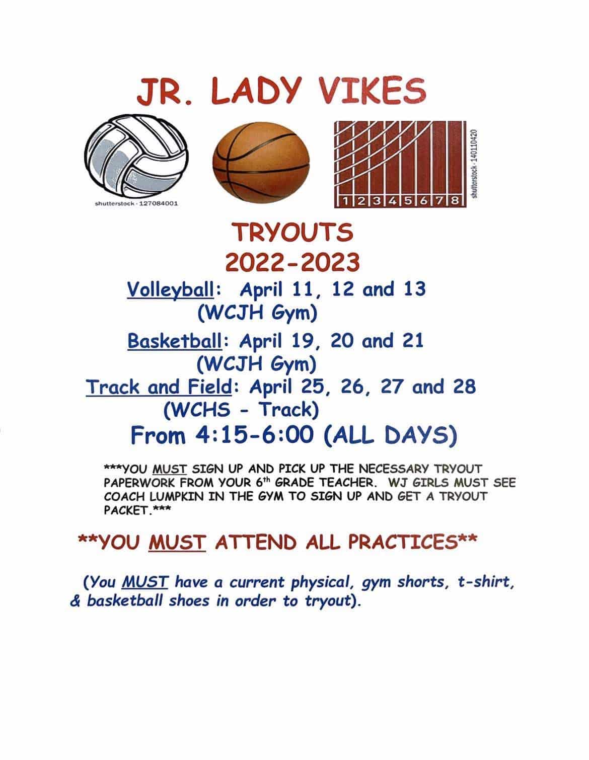 WCJHS release tryout dates for girl’s basketball, volleyball, and girl ...